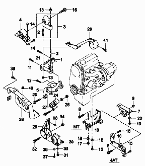 Подушка двигателя задняя Матиз, Куку (2 сайлентблока) - 96565732 ...